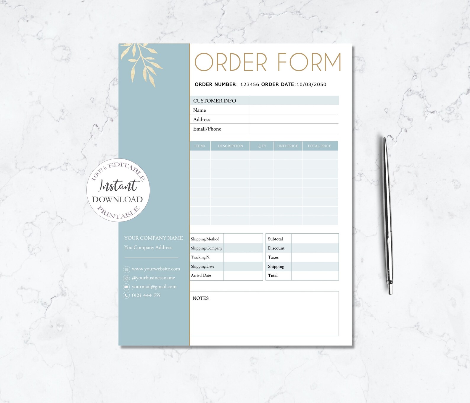 Editable Order Form Bundle Etsy Small Business Order Forms - Etsy