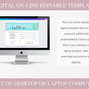 Editable Gift Certificate Digital File I Editable Canva I Small ...