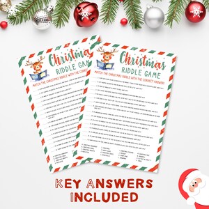 Editable Christmas Riddles Game | Canva Template for Fun Holiday Party ...