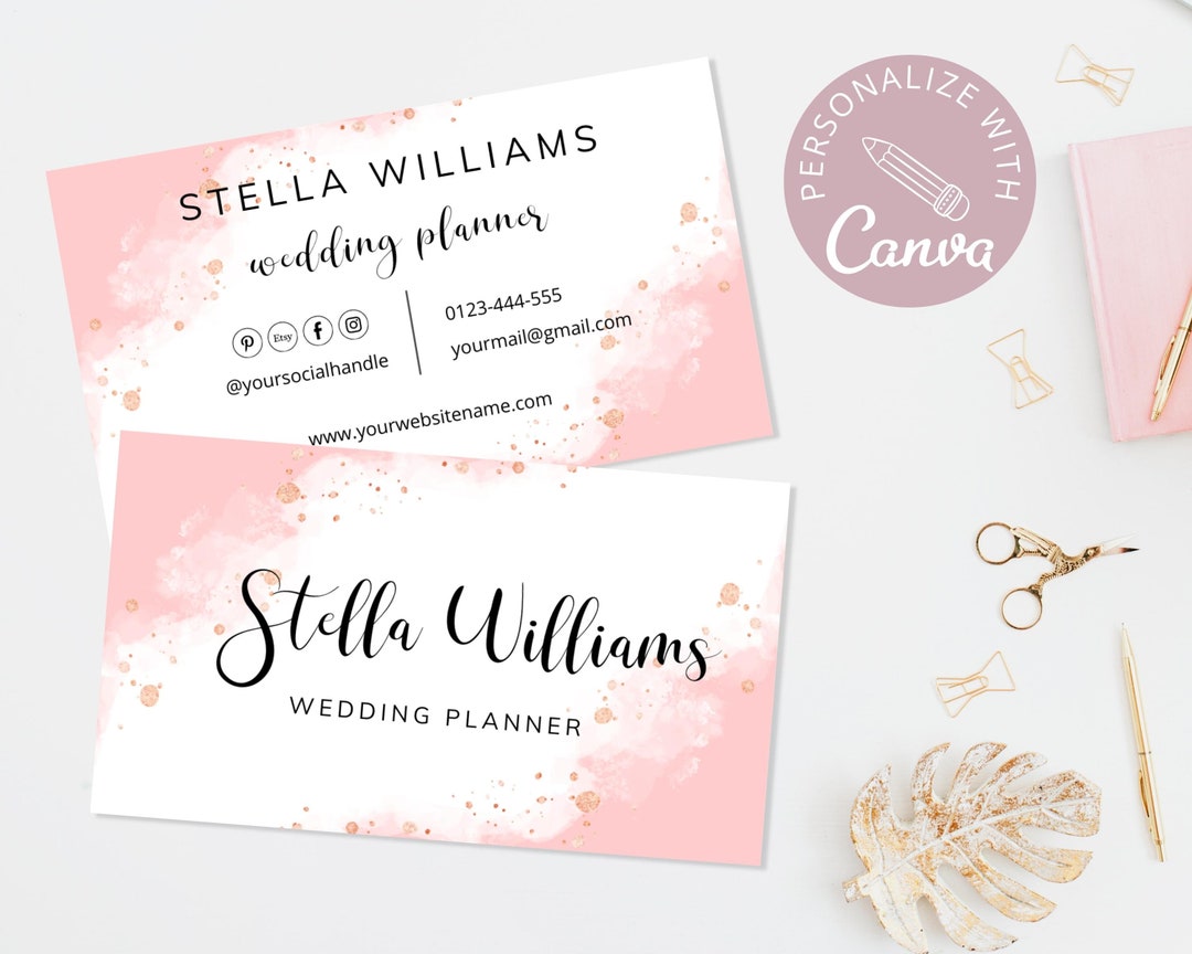 Business Card Template, Editable Canva Template, Custom Business Cards ...