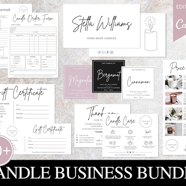 Candle Label Template - Etsy