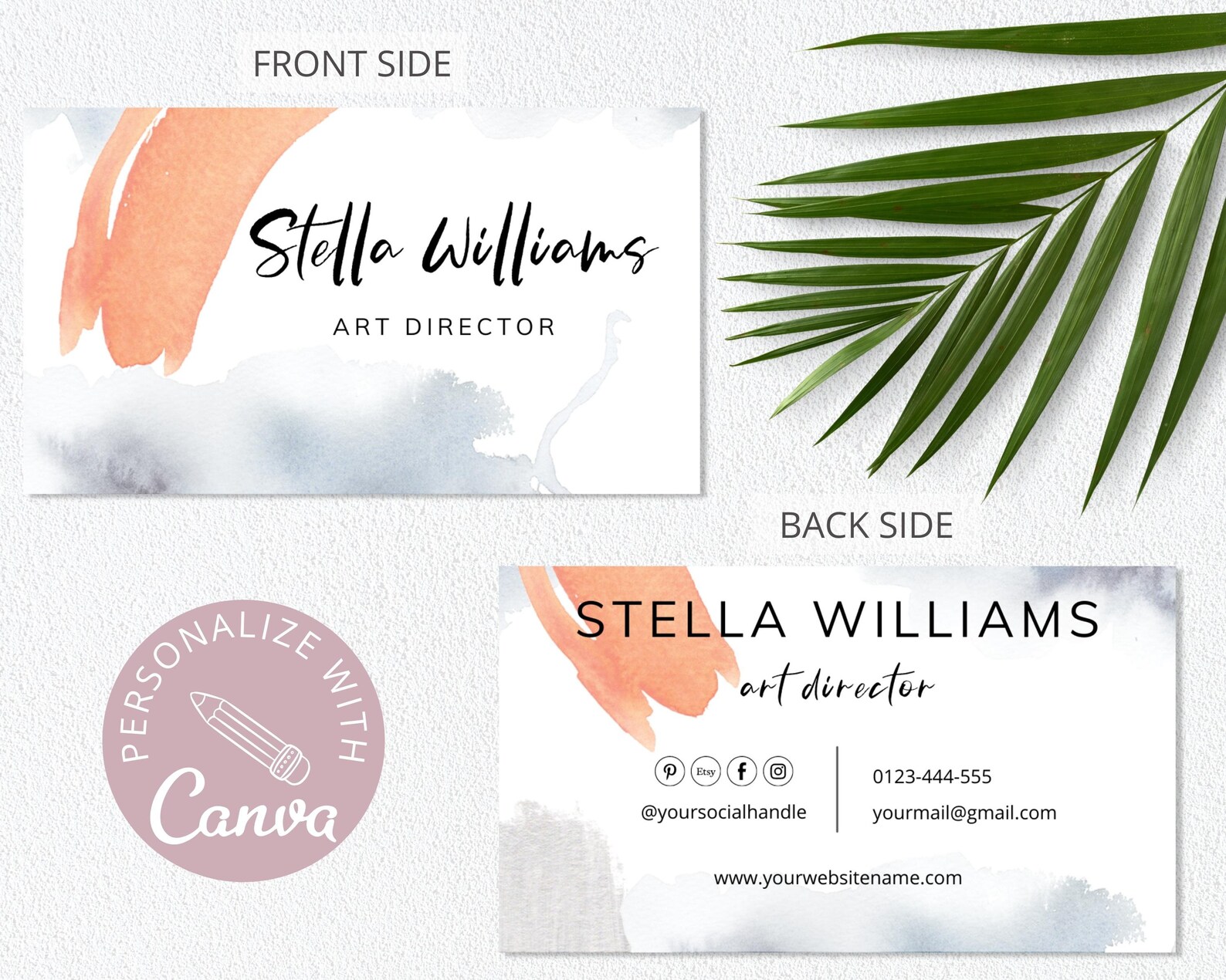 Editable Business Card Template, Canva Template, Custom Business Cards ...