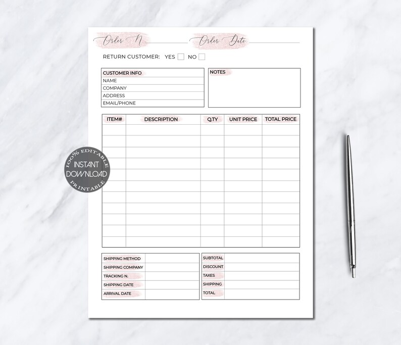 Order Tracker Order Form Bundle Sales Tracking Order Form - Etsy