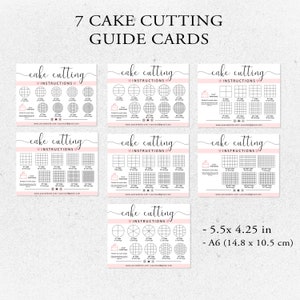 Cake Cutting Guide Card I Editable Canva Template I Cake Care Card ...