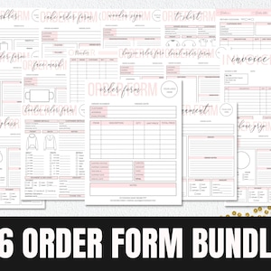 16 Order Forms Bundle, Invoice Tumbler Shirt Cake Order Form, Printable ...