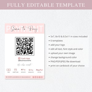 Qr Code Sign for Small Business I Canva Template Editable, Price List ...
