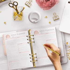 Rainbow Daily Planner Printable • 3 Pastel Colors • A4, A5, US Letter ...