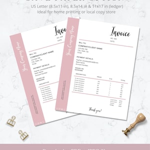 Editable Invoice Template, Small Business Invoice, Printable Order Form ...