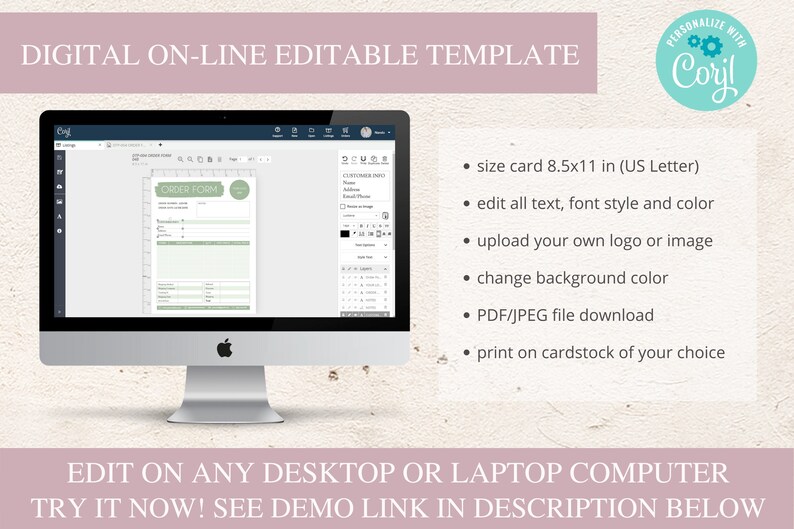 Editable Order Form Template Etsy Business Order Forms - Etsy
