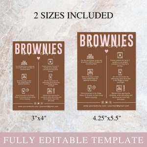 Brownies Care Card Template I Canva Template I Cookie Thank You Cards I ...