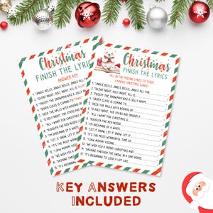 Finish the Lyrics Christmas Game | Fun Holiday Party Game | Canva ...