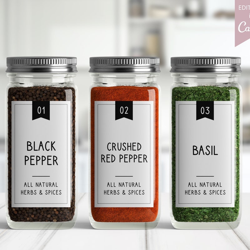 Spice Label Template - Etsy