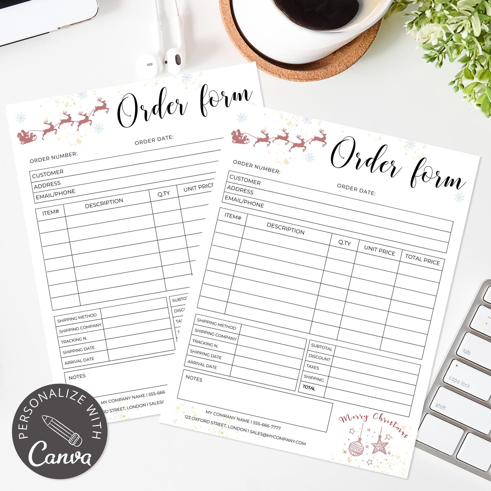 Christmas Order Form Template | Printable Order Form for Small Business ...
