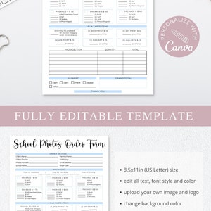 School Photography Order Form Template | Preschool Photos Printable ...