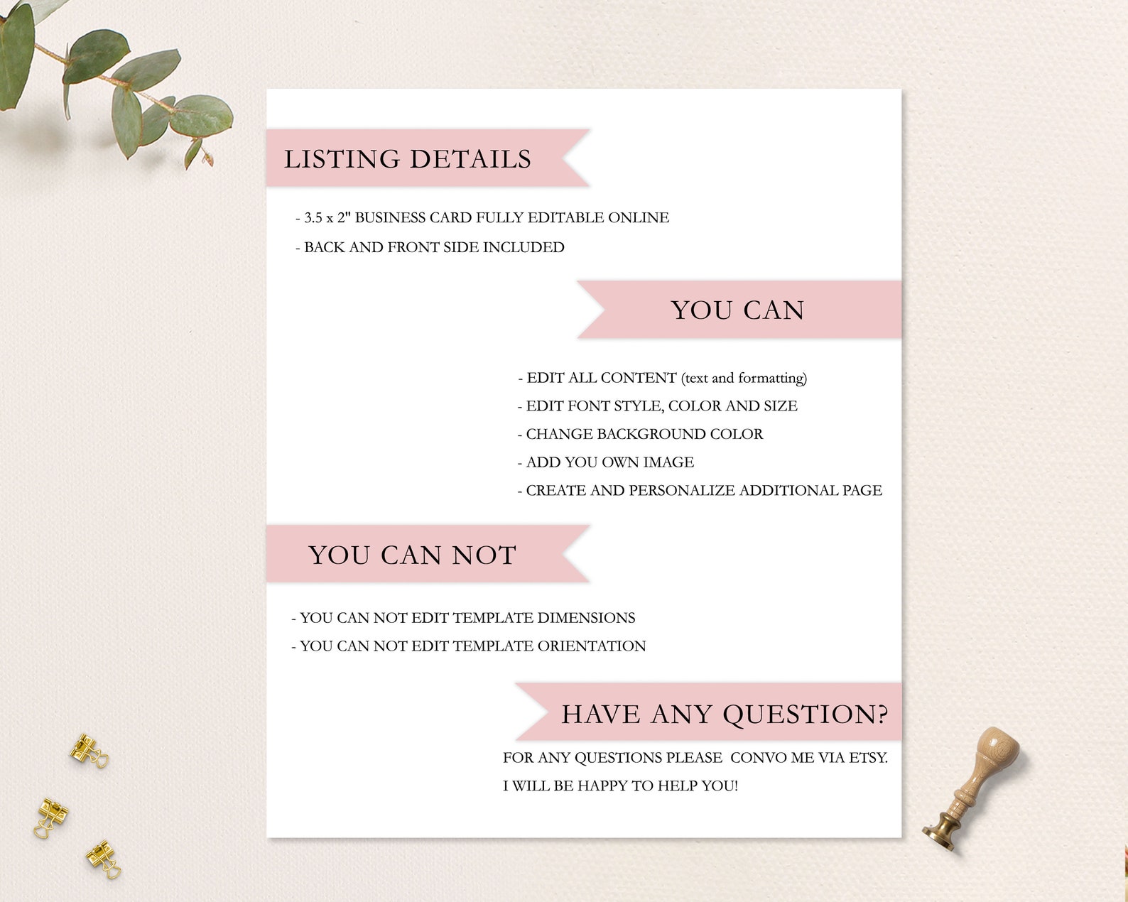 Editable Business Card Design Printable Small Business Cards | Etsy