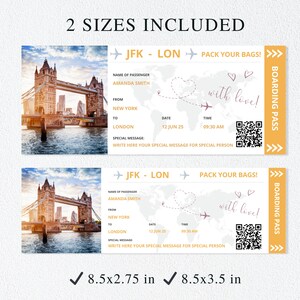 Boarding Pass, Editable Canva Template, Printable Plane Ticket, Gift ...