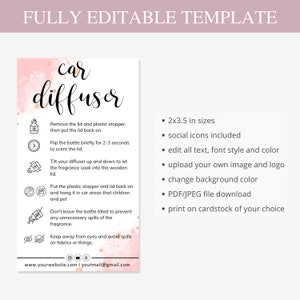 Car Diffuser Canva Template I Editable Car Air Freshener, Small ...