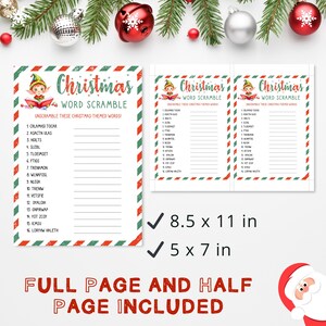 Christmas Word Scramble Game, Winter Kids Activity, Holiday Scramble ...
