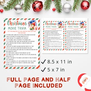Editable Christmas Movie Trivia Game | Fun Holiday Quiz | Christmas Eve ...