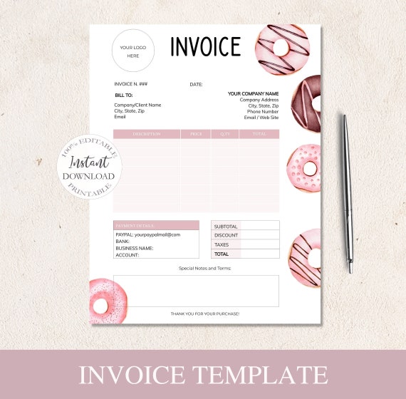 Donut Order Form Template