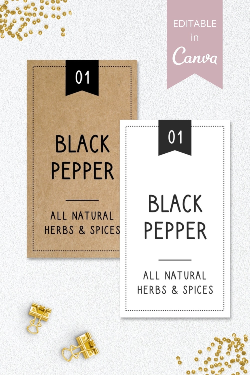 Editable Spice Jars Label, Minimal Spice Label Template, Spice ...