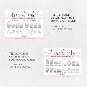 Cake Cutting Guide Card I Editable Canva Template I Cake Care Card ...
