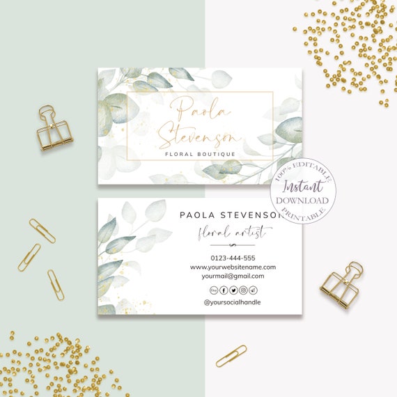 Editable Business Card Template Printable DIY Business Cards DTP-025 ...