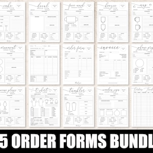 15 Editable Order Form Bundle, Invoice Tumbler Tshirt Order Forms ...