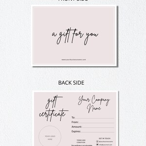 Gift Certificate Template, Editable Rose Gold Gift Cards, Printable 4 ...