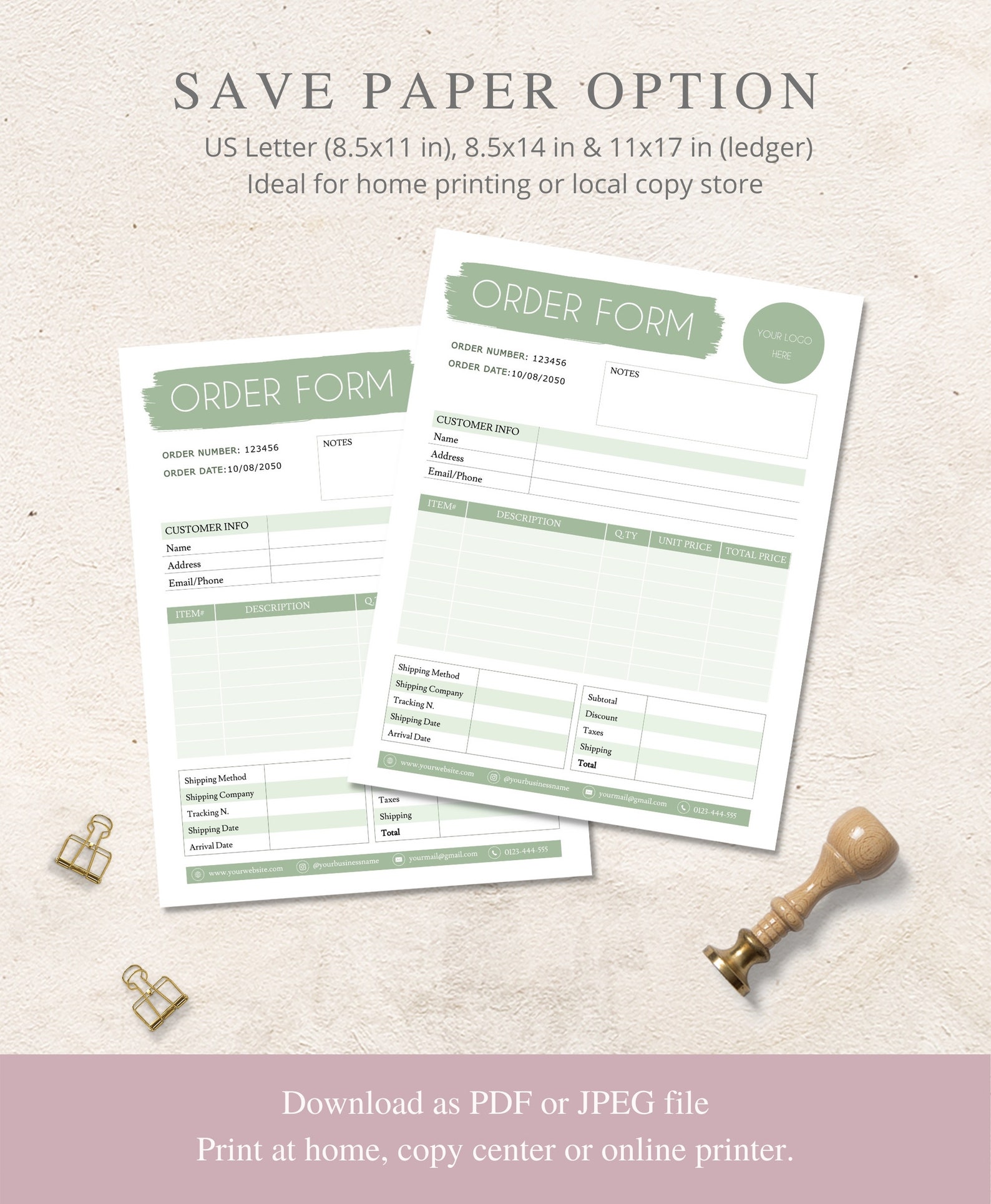 Editable Order Form Template Etsy Business Order Forms - Etsy