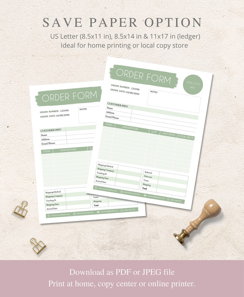 Editable Order Form Template Etsy Business Order Forms - Etsy