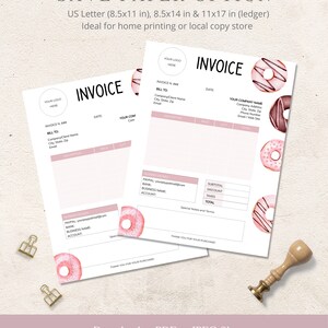 Editable Invoice Template Donut Birthday, Cake Order Form, Bakery ...