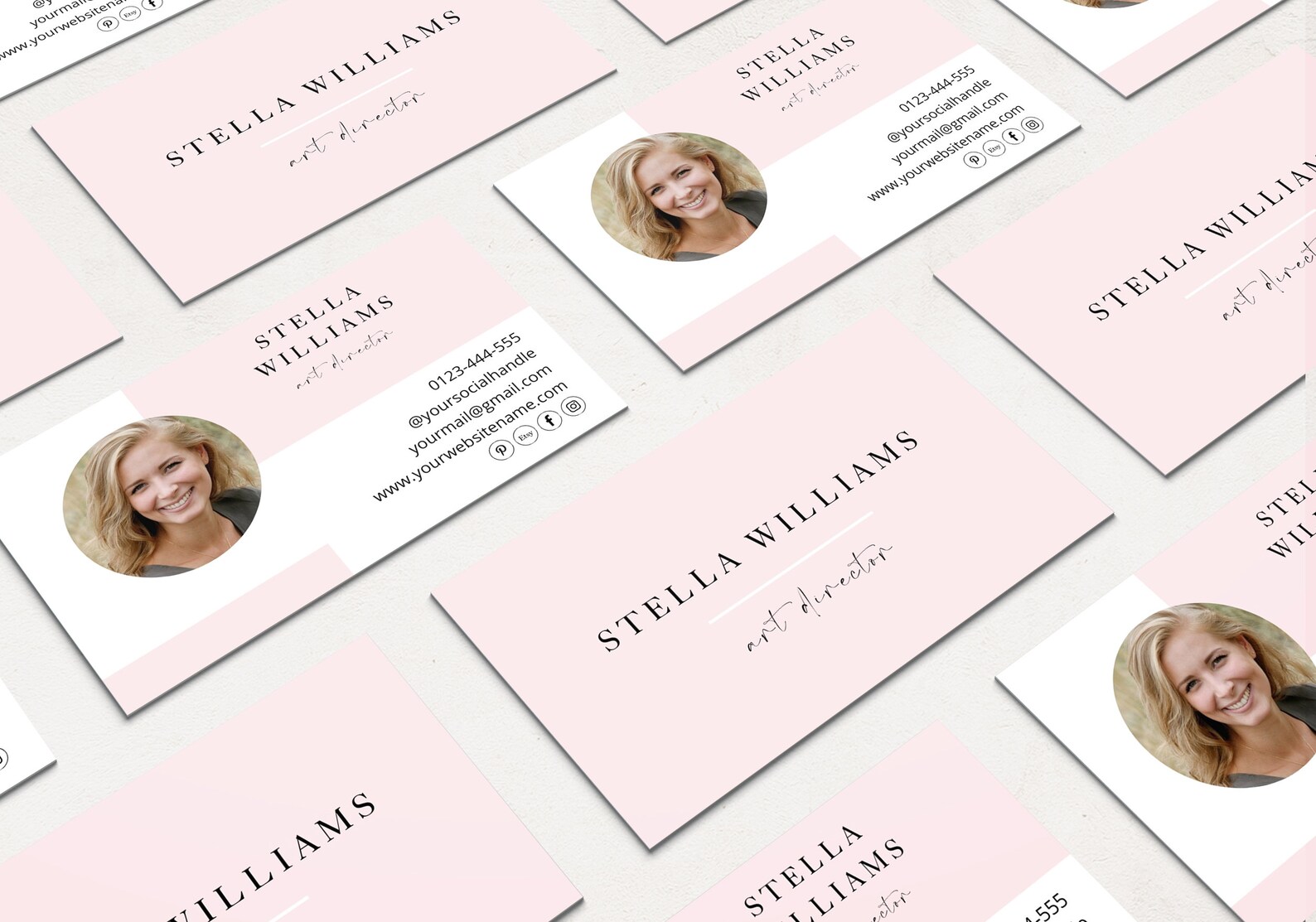 Business Card Template With Photo, Add Your Logo Small Business Cards ...