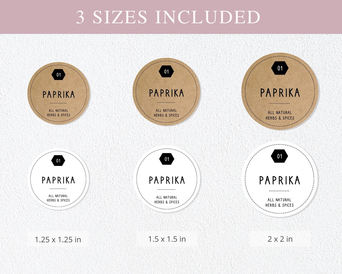 Spice Jars Label Template, Editable Spice Labels, Kitchen Organization ...