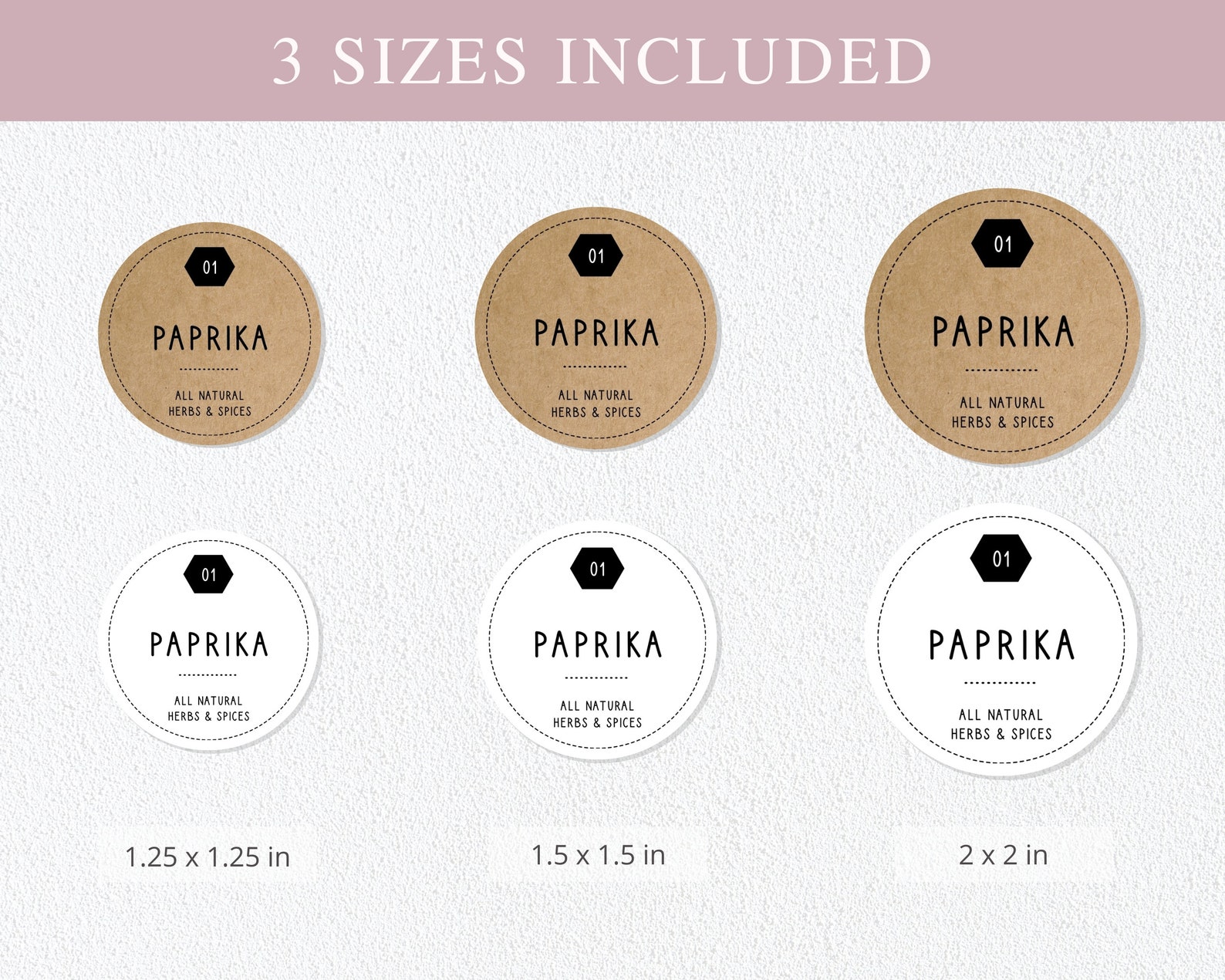 Spice Jars Label Template, Editable Spice Labels, Kitchen Organization ...