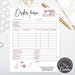 Sewing Order Form I Editable Canva Template, Invoice Template, Order ...