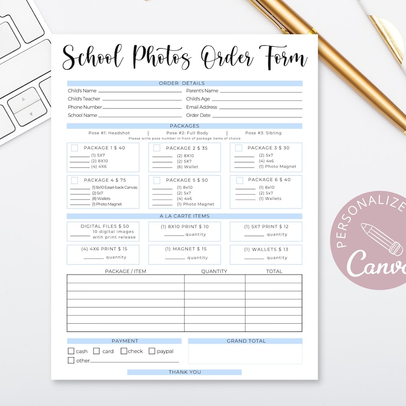 Prom Picture Order Form - Etsy