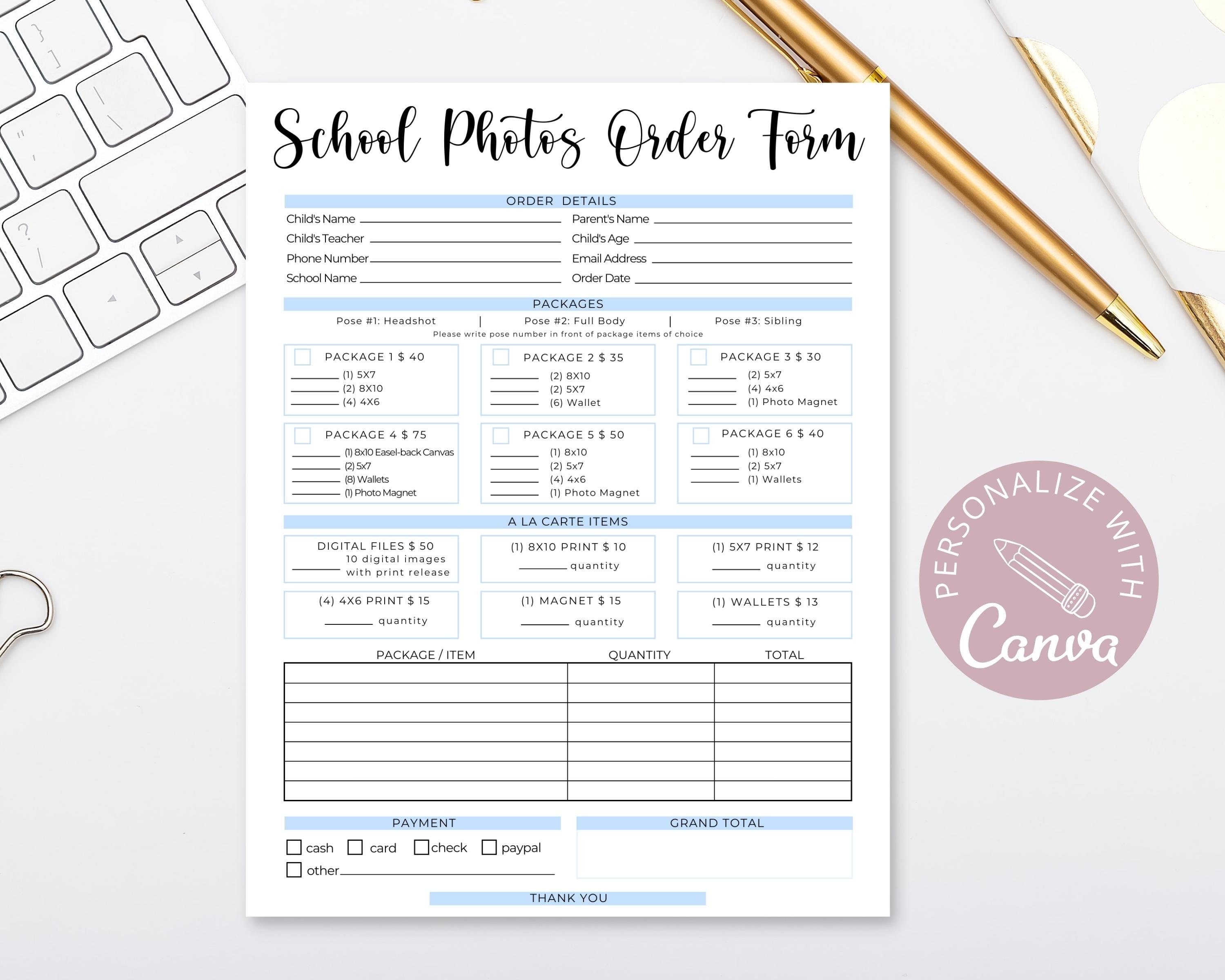 Photography Order Form Templates Order Form Templates For
