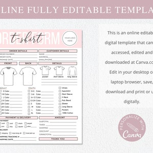 16 Order Forms Bundle, Invoice Tumbler Shirt Cake Order Form, Printable ...