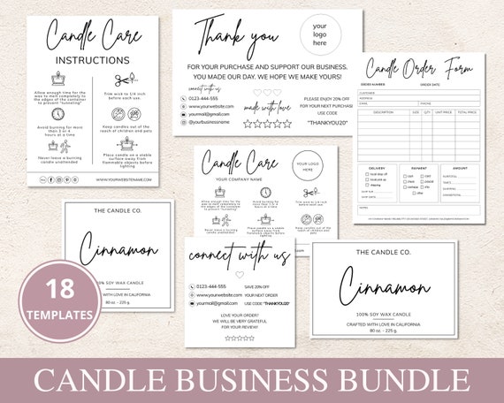 Candle Business Bundle I Editable Canva Template I Candle - Etsy UK