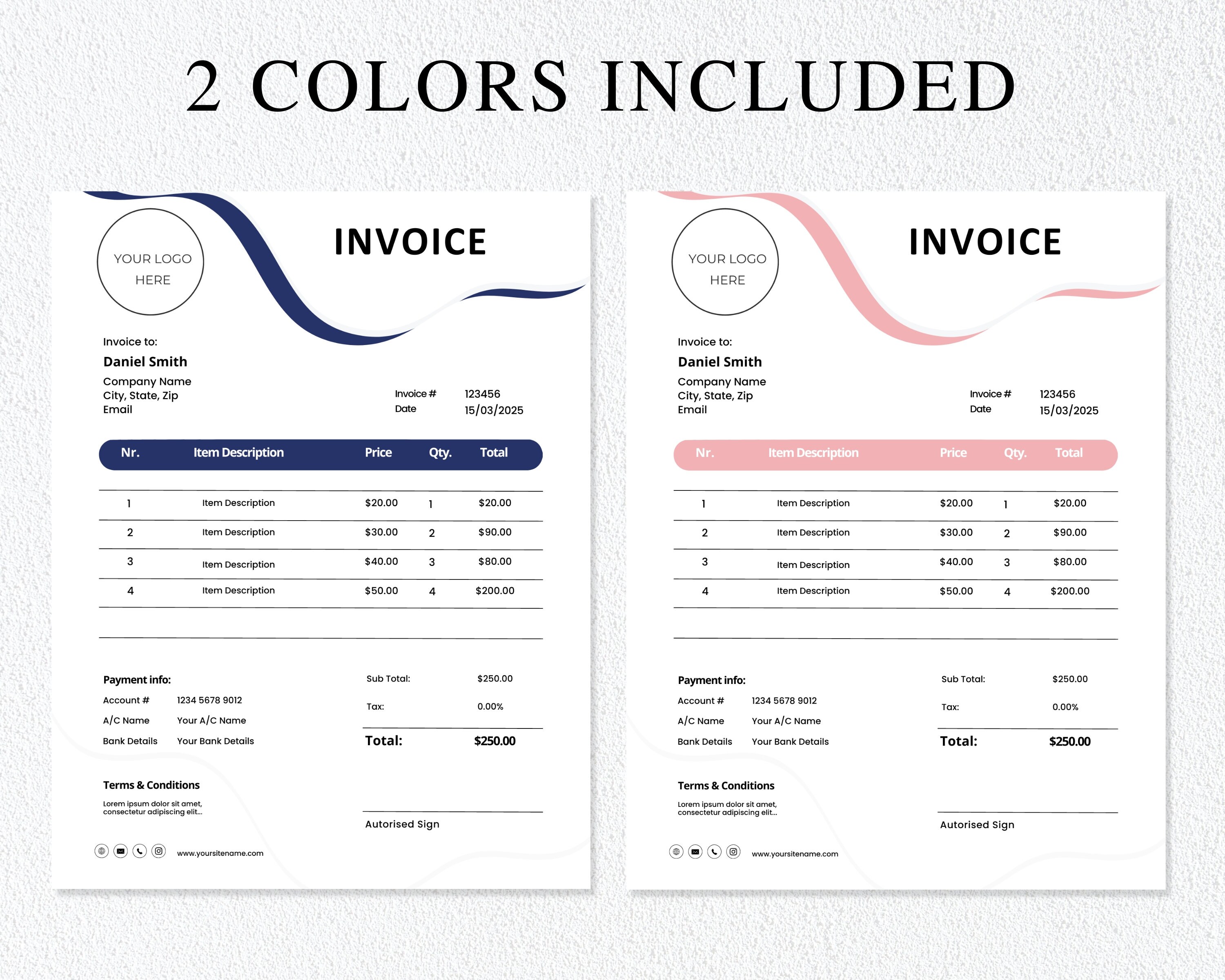 Invoice Template Editable Small Business Custom Order Form - Etsy