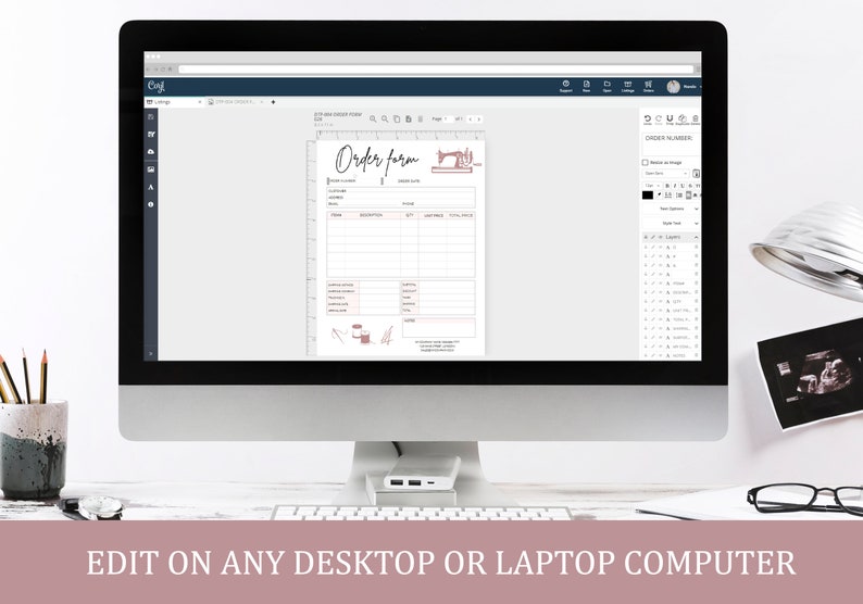 Order Form Editable Sewing Business Order Forms Printable | Etsy