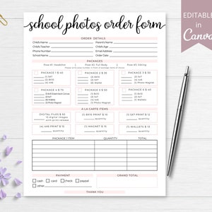 School Photography Order Form Template | Preschool Photos Printable ...