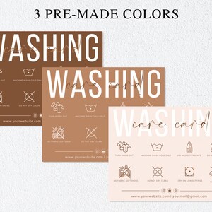 Washing Instructions Care Card I Editable Canva Template I Etsy Shop ...