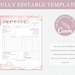 Invoice Template Editable, Rose Gold Custom Order Form Printable for ...