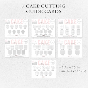 Cake Cutting Guide Card I Editable Canva Template I Cake Care Card ...