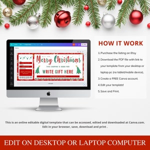 Christmas Coupon Template I Editable Canva Template, Printable ...