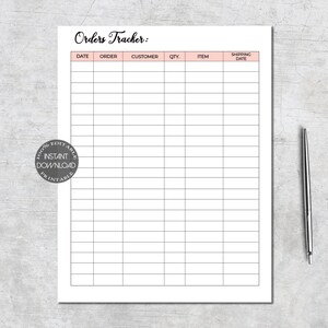 Order Form Order Tracker Template, Editable Order Tracking & Form ...