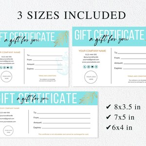 Editable Gift Certificate Digital File I Editable Canva I Small ...