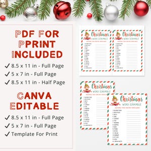 Christmas Word Scramble Game, Winter Kids Activity, Holiday Scramble ...